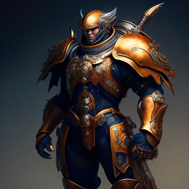 Premium Photo | A character with a sword and a helmet that says Premium Photo | A character with a sword and a helmet that says
