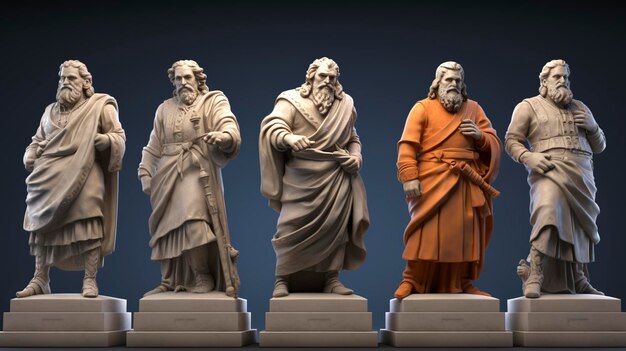 Premium AI Image | Characters Engaged in Stone Restoration Premium AI Image | Characters Engaged in Stone Restoration