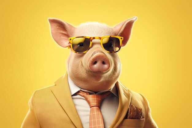 Premium Photo | Charming pig character donning a suave suit and ... Premium Photo | Charming pig character donning a suave suit and ...