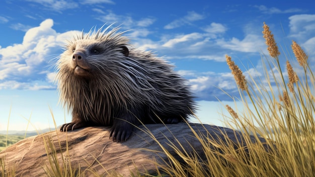 Premium Photo | Charming Porcupine Illustration In Unreal Engine 5 Premium Photo | Charming Porcupine Illustration In Unreal Engine 5