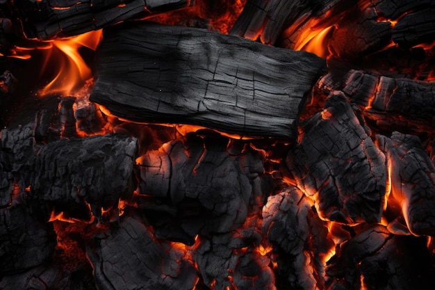 Premium AI Image | Charred Textured Background of Burnt Wood with Red ... Premium AI Image | Charred Textured Background of Burnt Wood with Red ...
