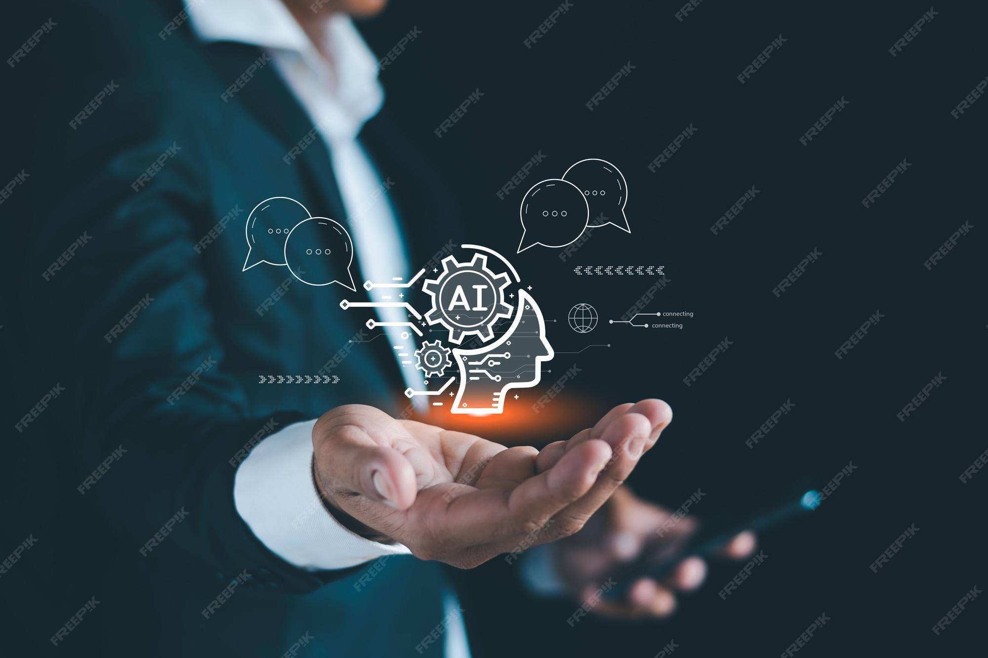 Premium Photo Chat Robots Chat With Artificial Intelligence And Businessmen Use Artificial 