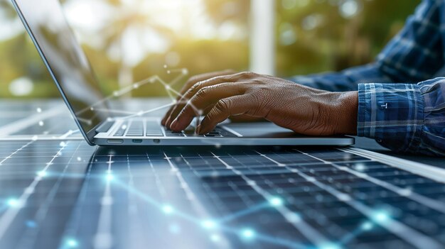 인공지능 기술을 사용하는 인간 스마트 로 Ai 명령 프롬프트를 입력하여 무언가를 생성합니다 프리미엄 사진