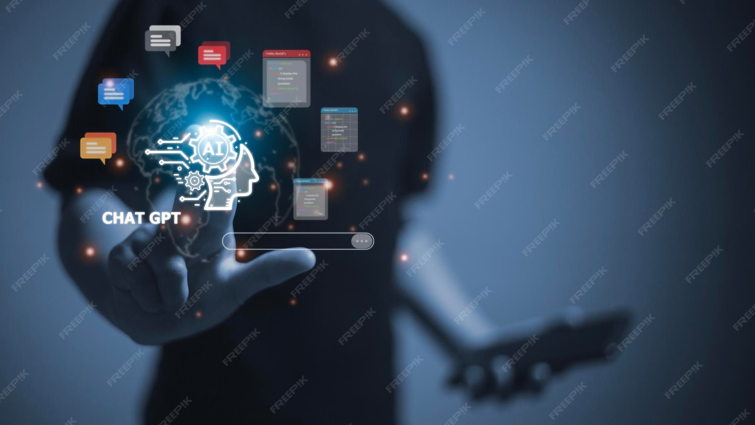 Chatbot Ai 인공 지능과 채팅 기술 스마트 로봇 Ai 인공 지능을 사용하여 명령 프롬프트를 입력하여 미래 기술 변환을