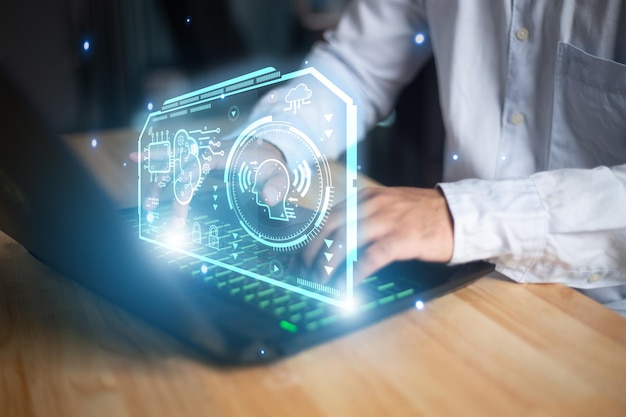 Chatbot Ai 인공 지능과 채팅 기술 스마트 로봇 Ai 인공 지능을 사용하여 명령 프롬프트를 입력하여 미래 기술 변환을