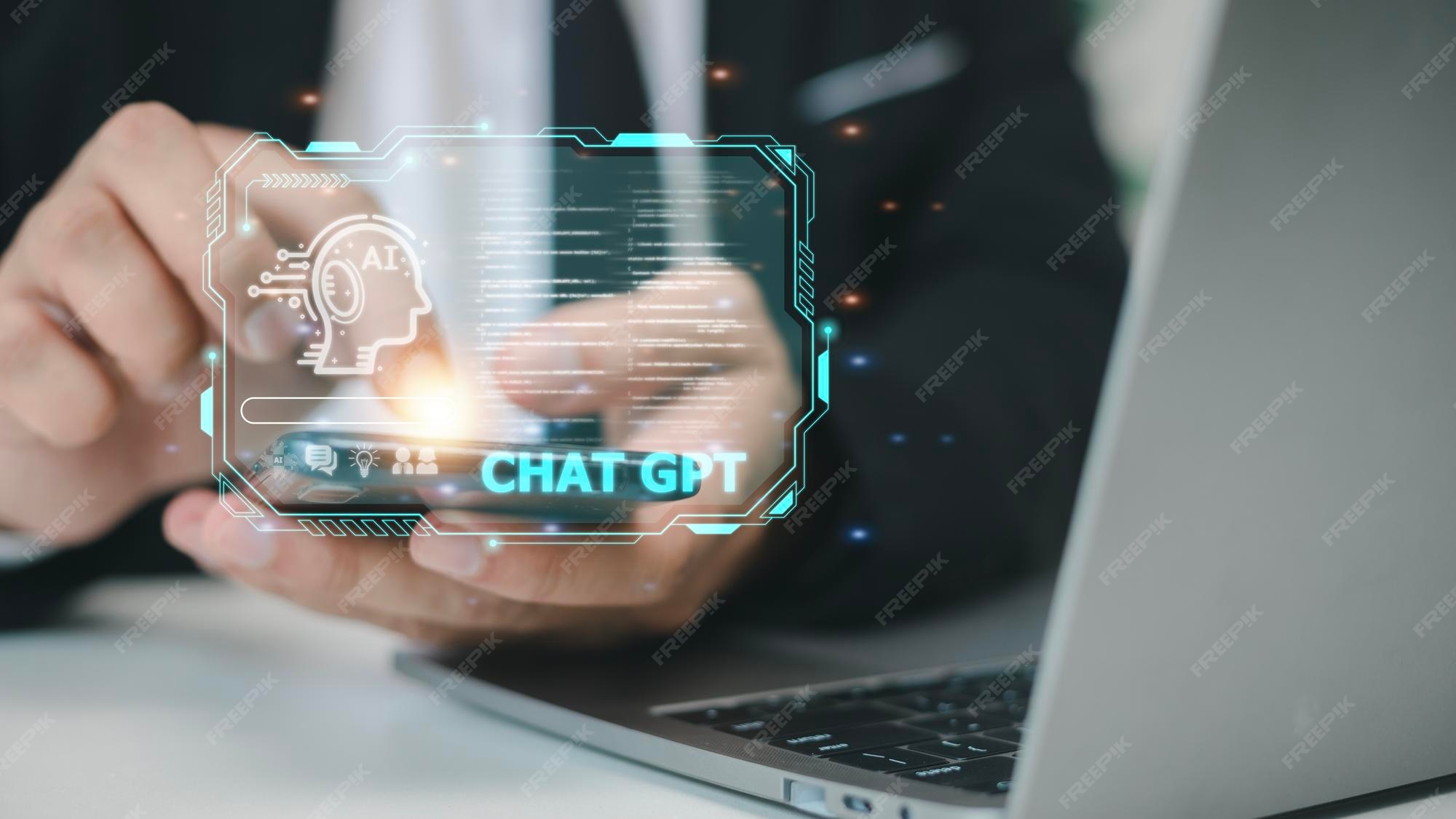 Premium Photo | ChatGPT Chat with AI or Artificial Intelligence Business chatting with a smart ...