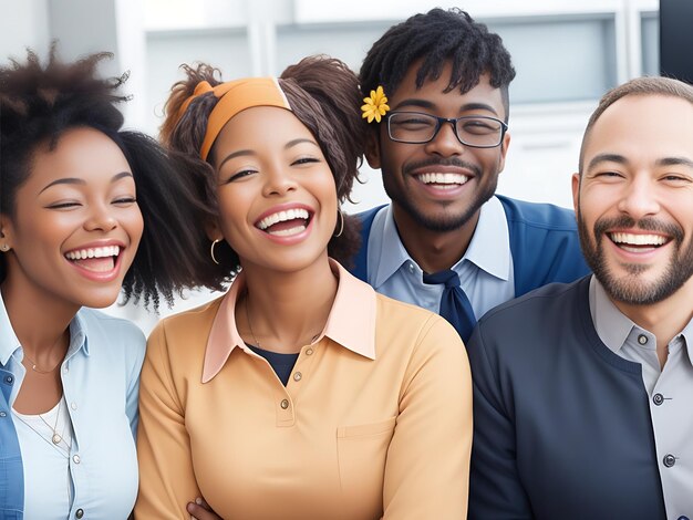 Premium AI Image | Cheerful group of friends Premium AI Image | Cheerful group of friends