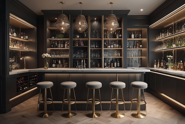 Premium Photo | Chic and Stylish Home Bar Premium Photo | Chic and Stylish Home Bar
