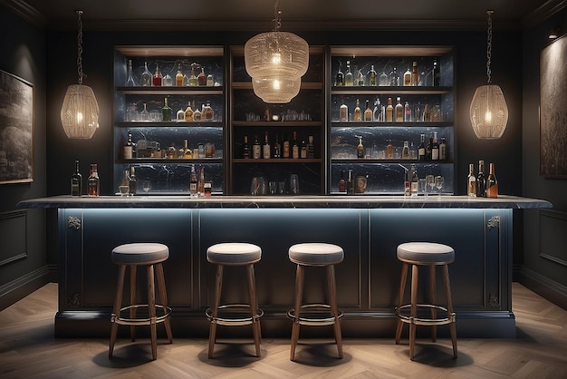 Premium Photo | Chic and Stylish Home Bar Premium Photo | Chic and Stylish Home Bar