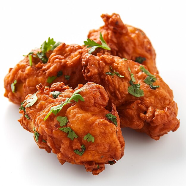 Premium Photo | Chicken Pakora Battered chicken White background Premium Photo | Chicken Pakora Battered chicken White background