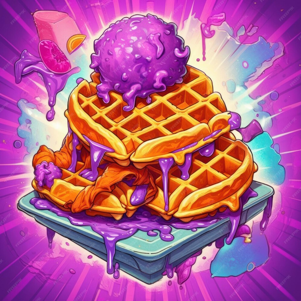 Premium Ai Image Chicken And Waffles In An Art Style