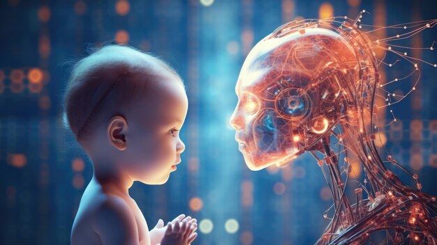 Premium Photo | Children and Artificial Intelligence Exploring the Future Premium Photo | Children and Artificial Intelligence Exploring the Future