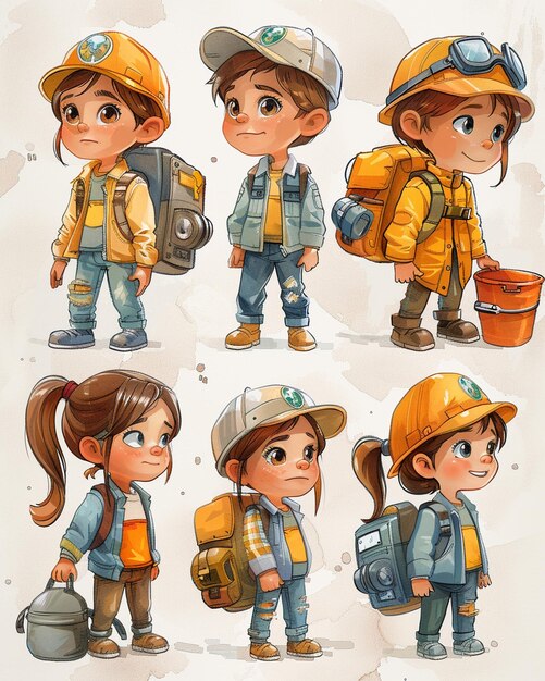 Premium Photo | Children Exploring Different Career Paths Background Premium Photo | Children Exploring Different Career Paths Background