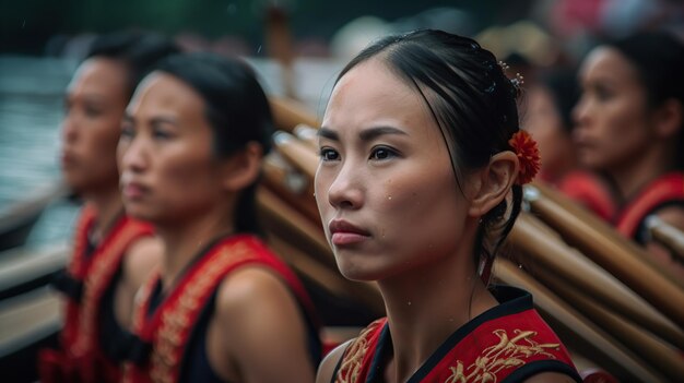 Premium AI Image | Chinese Dragon Boat Rowers Generative AI illustration Premium AI Image | Chinese Dragon Boat Rowers Generative AI illustration