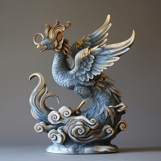 Premium Photo | Chinese Phoenix Statue with Long Tail Premium Photo | Chinese Phoenix Statue with Long Tail