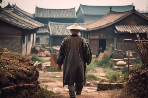 Premium AI Image | Chinese village old man Generate Ai Premium AI Image | Chinese village old man Generate Ai