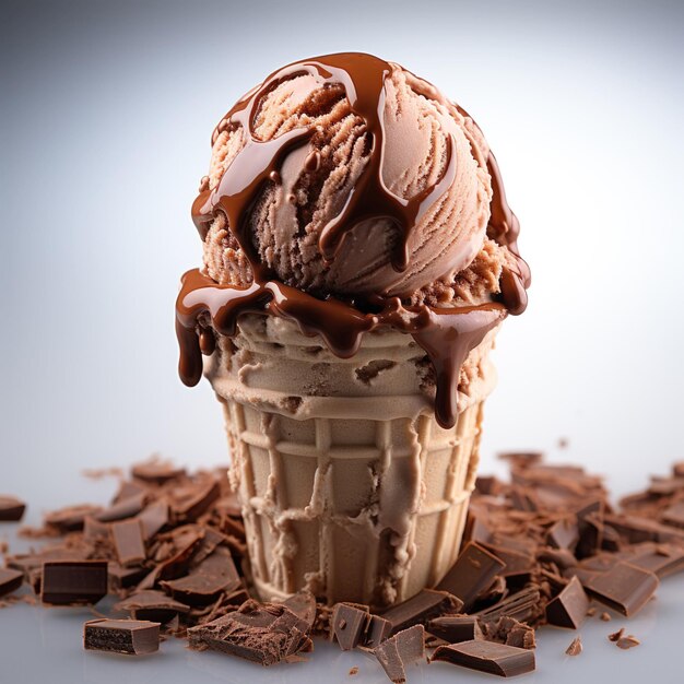 Premium AI Image | Chocolate Ice Cream Scoop Premium AI Image | Chocolate Ice Cream Scoop
