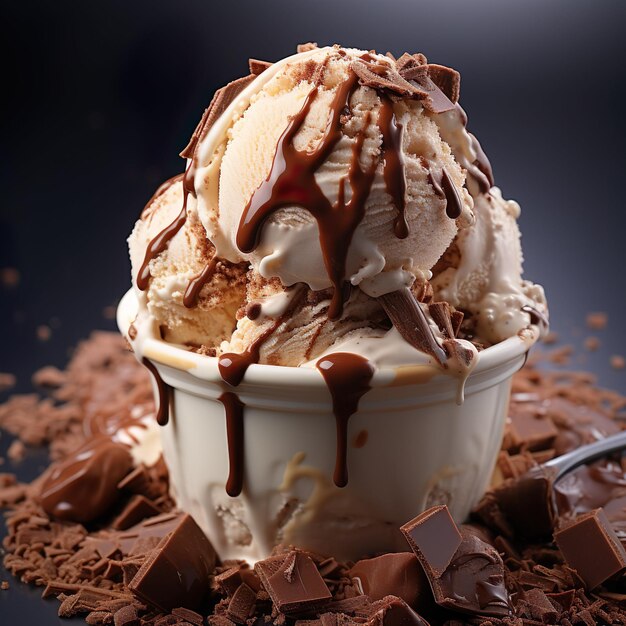 Premium AI Image | Chocolate Ice Cream Scoop Premium AI Image | Chocolate Ice Cream Scoop