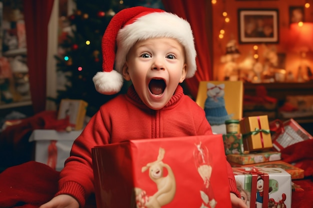 Premium AI Image | Christmas morning unwrapping gift box presents the ... Premium AI Image | Christmas morning unwrapping gift box presents the ...