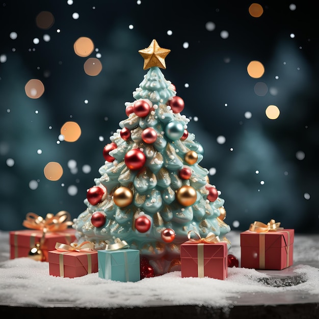 Premium Ai Image Christmas Tree Realistic Style Generative Ai 0925