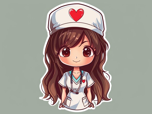 Chubby Nurse Avatar Sticker Premium Ai Generated Image