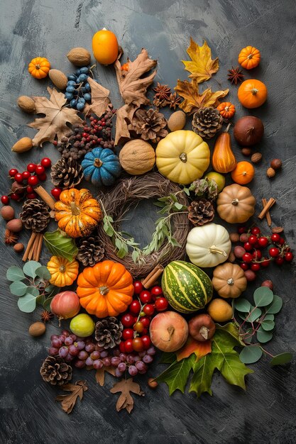 Premium Photo | Circular Array of Thanksgiving Emptiness Symbol Premium Photo | Circular Array of Thanksgiving Emptiness Symbol