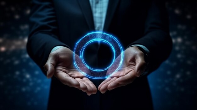 Premium AI Image | Circular economy and infinite Businessman holding Ai ... Premium AI Image | Circular economy and infinite Businessman holding Ai ...