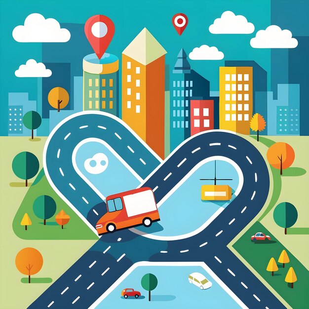 City Map GPS Navigation Vector | Premium AI-generated image City Map GPS Navigation Vector | Premium AI-generated image