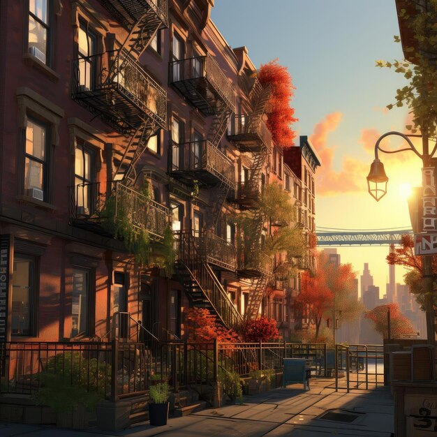 Premium AI Image | A city within a city at sunset Premium AI Image | A city within a city at sunset