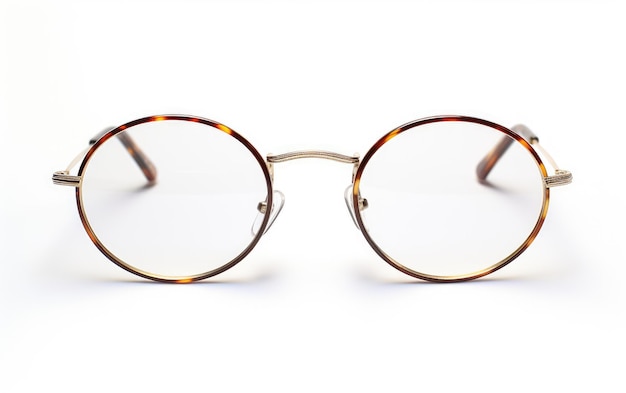 Premium Ai Image Clarity Lens Glasses With Circle Shape Isolated On White Background