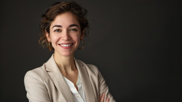 Classic studio portrait of smiling positive business woman | Premium AI ... Classic studio portrait of smiling positive business woman | Premium AI ...