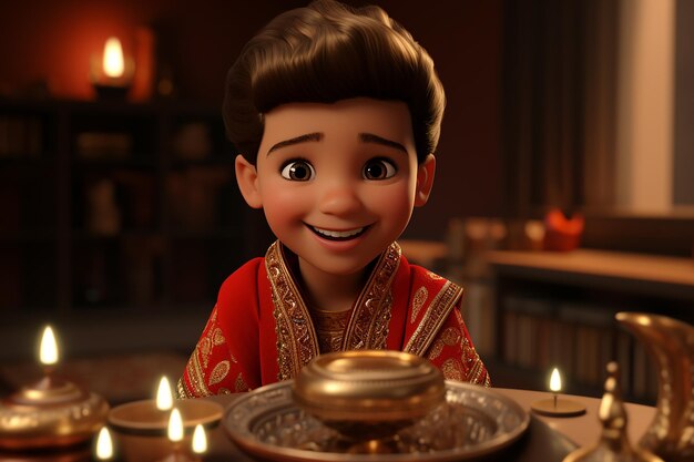 Premium Ai Image A Clever Genie Emerging From An Ancient Lamp Ready Ai Generated
