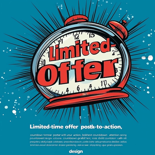 Clock face red background words limitedtime offer poster | Premium AI ... Clock face red background words limitedtime offer poster | Premium AI ...