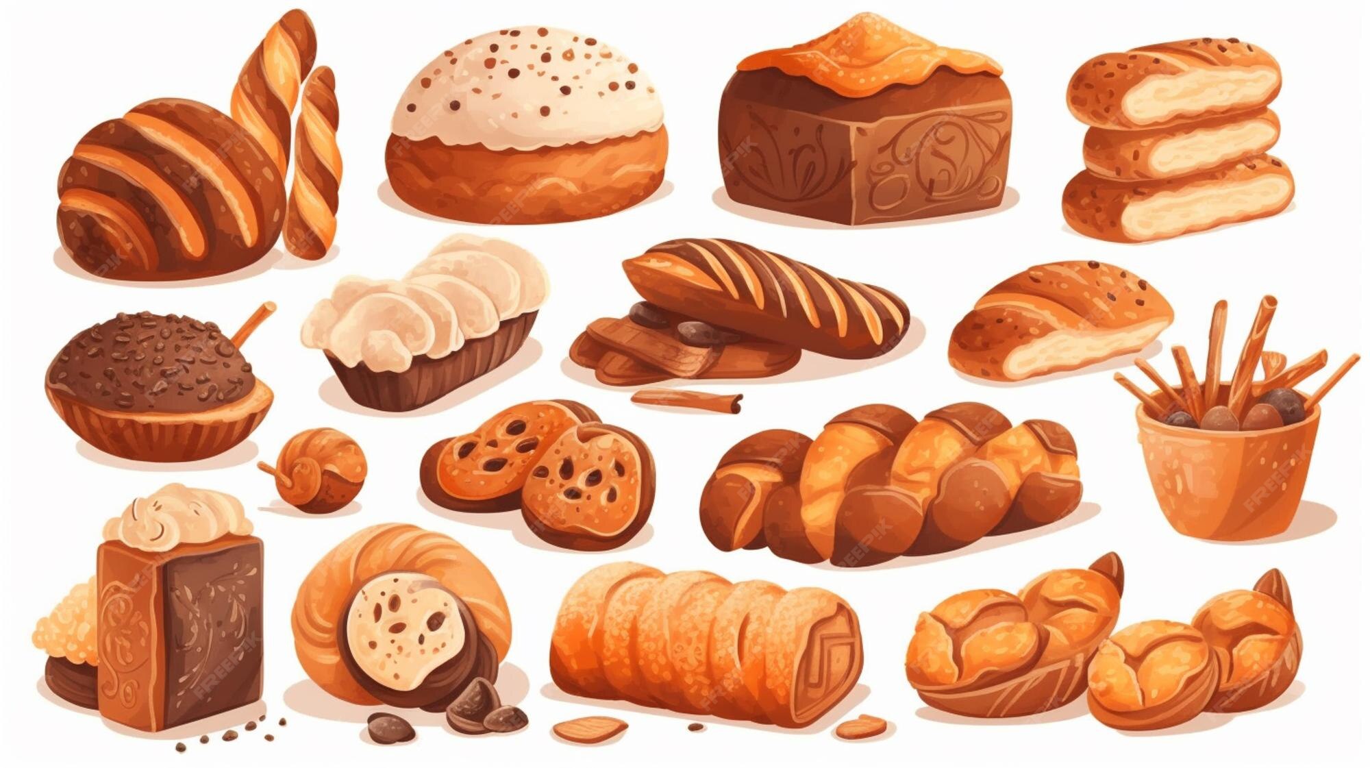 Premium Ai Image A Close Up Of A Bunch Of Different Types Of Bread Generative Ai