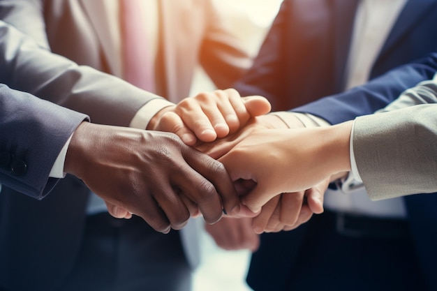 Premium Photo | Close up of business people hands together Premium Photo | Close up of business people hands together