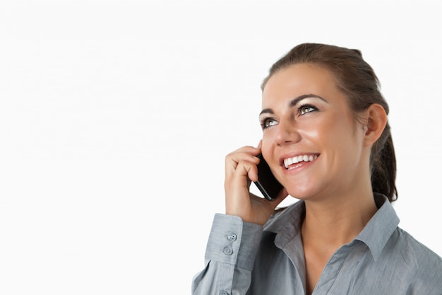 Premium Photo | Close up of businesswoman on the phone looking ... Premium Photo | Close up of businesswoman on the phone looking ...