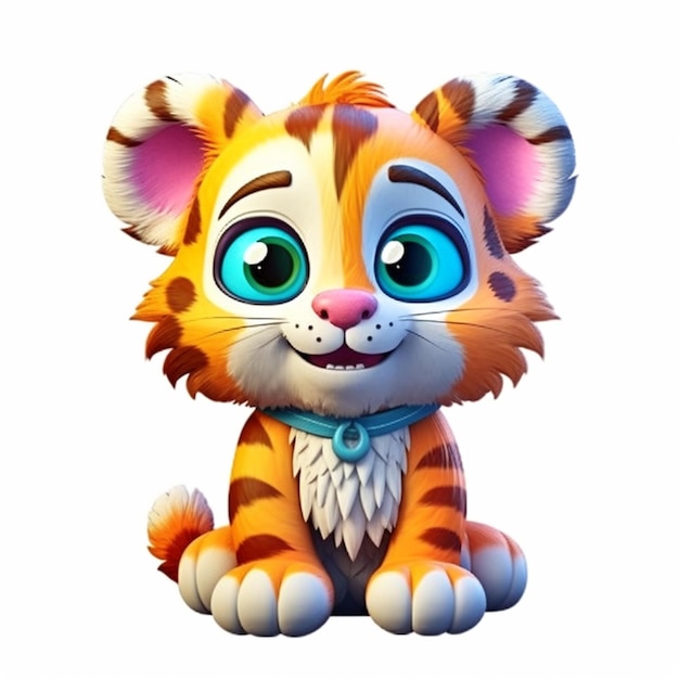 Premium Photo | A close up of a cartoon tiger sitting on a white ... Premium Photo | A close up of a cartoon tiger sitting on a white ...