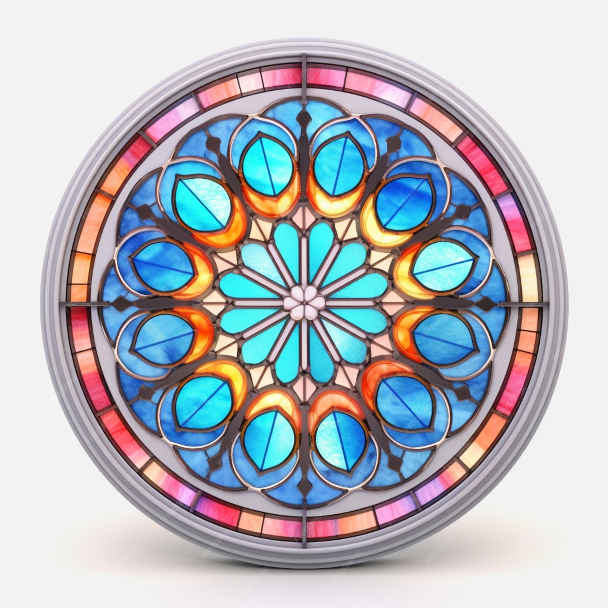 Premium Ai Image A Close Up Of A Circular Stained Glass Window With A Circular Design