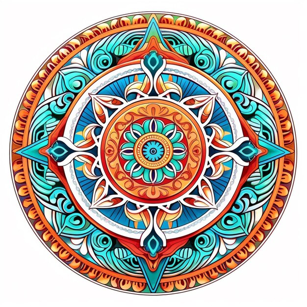 Premium Ai Image A Close Up Of A Colorful Circular Design On A White Background Generative Ai
