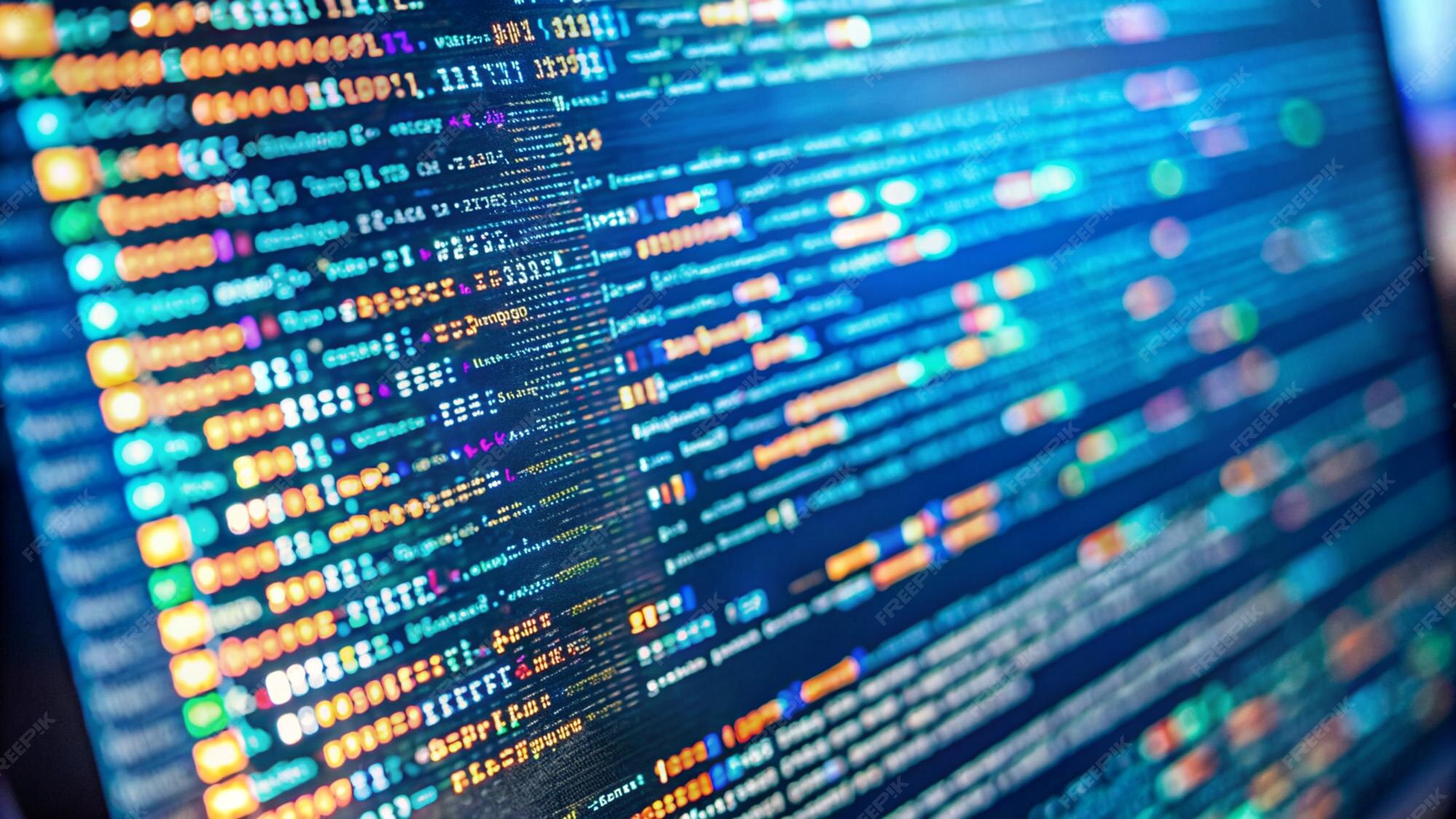 Close up of computer web page code inside of html file Big data and Internet of things trend ...