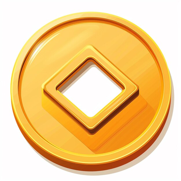Premium Photo | A close up of a golden coin with a square in the middle ... Premium Photo | A close up of a golden coin with a square in the middle ...
