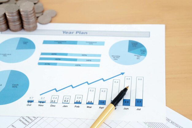 Premium Photo | Close-up of graphs on table Premium Photo | Close-up of graphs on table