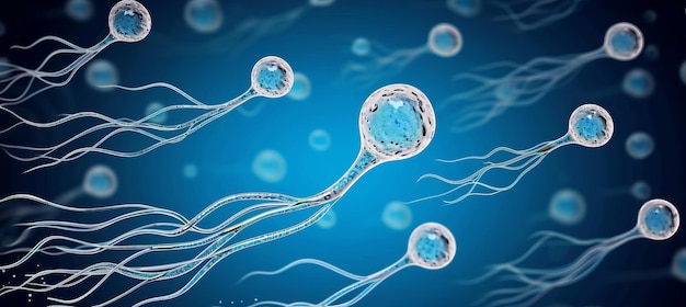 Premium Photo Close Up Of Human Male Sperm Cells Under A Microscope
