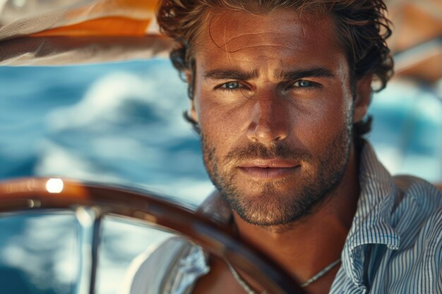 Premium Photo | A close up of a person on a boat Premium Photo | A close up of a person on a boat