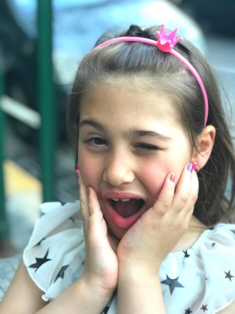 Premium Photo Close Up Portrait Of A Smiling Girl