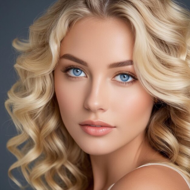 Premium Photo Close Up Portrait Of A Young Beautiful Woman With Curly