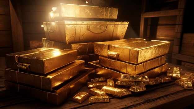 Premium AI Image | Close up of Shiny Gold Bars Premium AI Image | Close up of Shiny Gold Bars