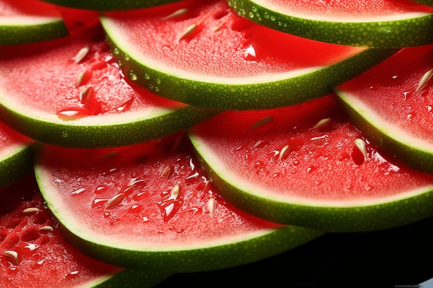 Premium Photo A Close Up Shot Capturing The Texture Of Watermelon Flesh As Its Being Eaten