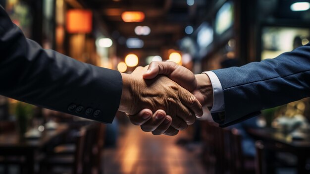 Premium AI Image | a close up of two people shaking hands Premium AI Image | a close up of two people shaking hands