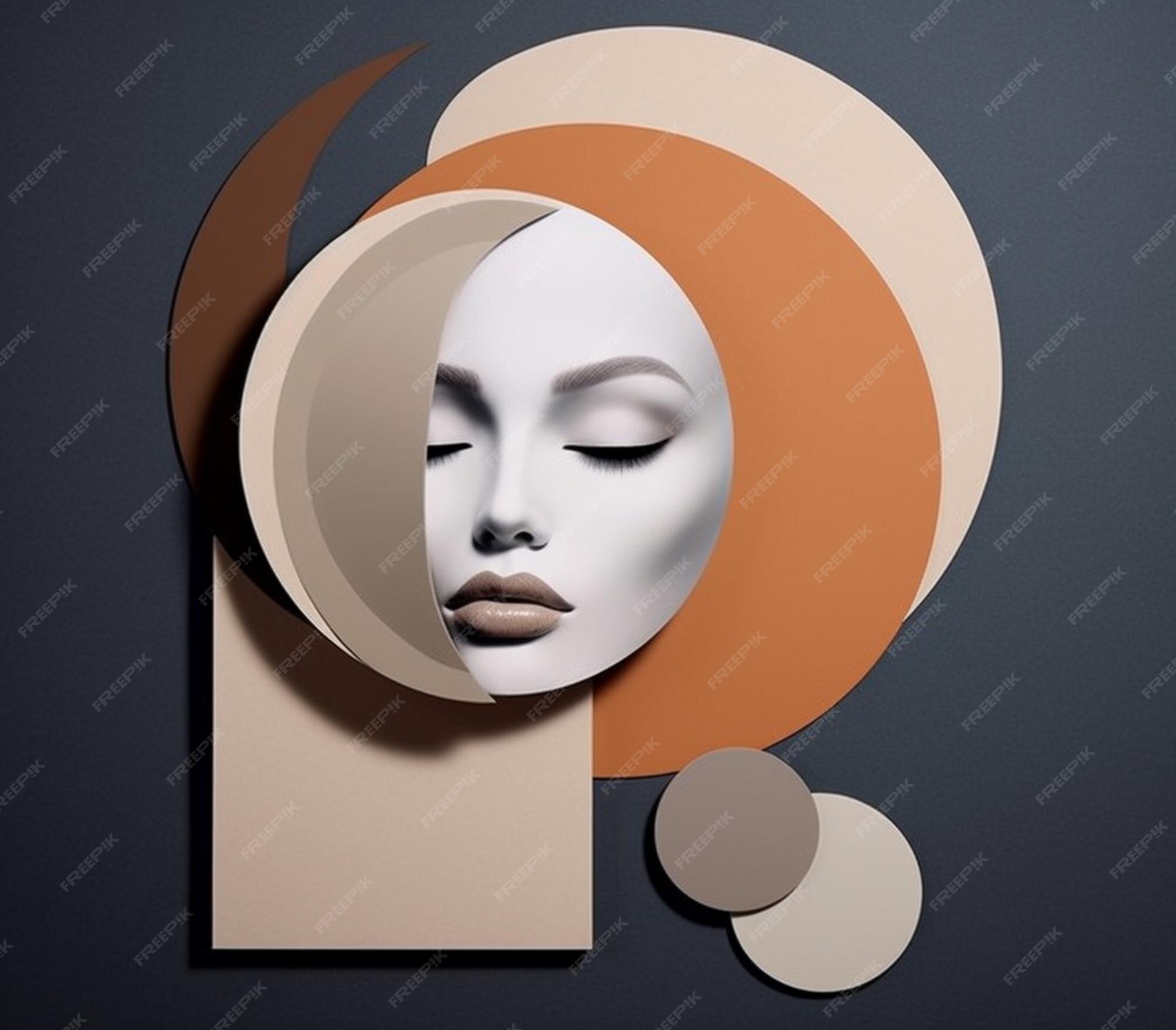 Premium Photo A Close Up Of A Womans Face With A Half Face Cut Out Of Paper Generative Ai